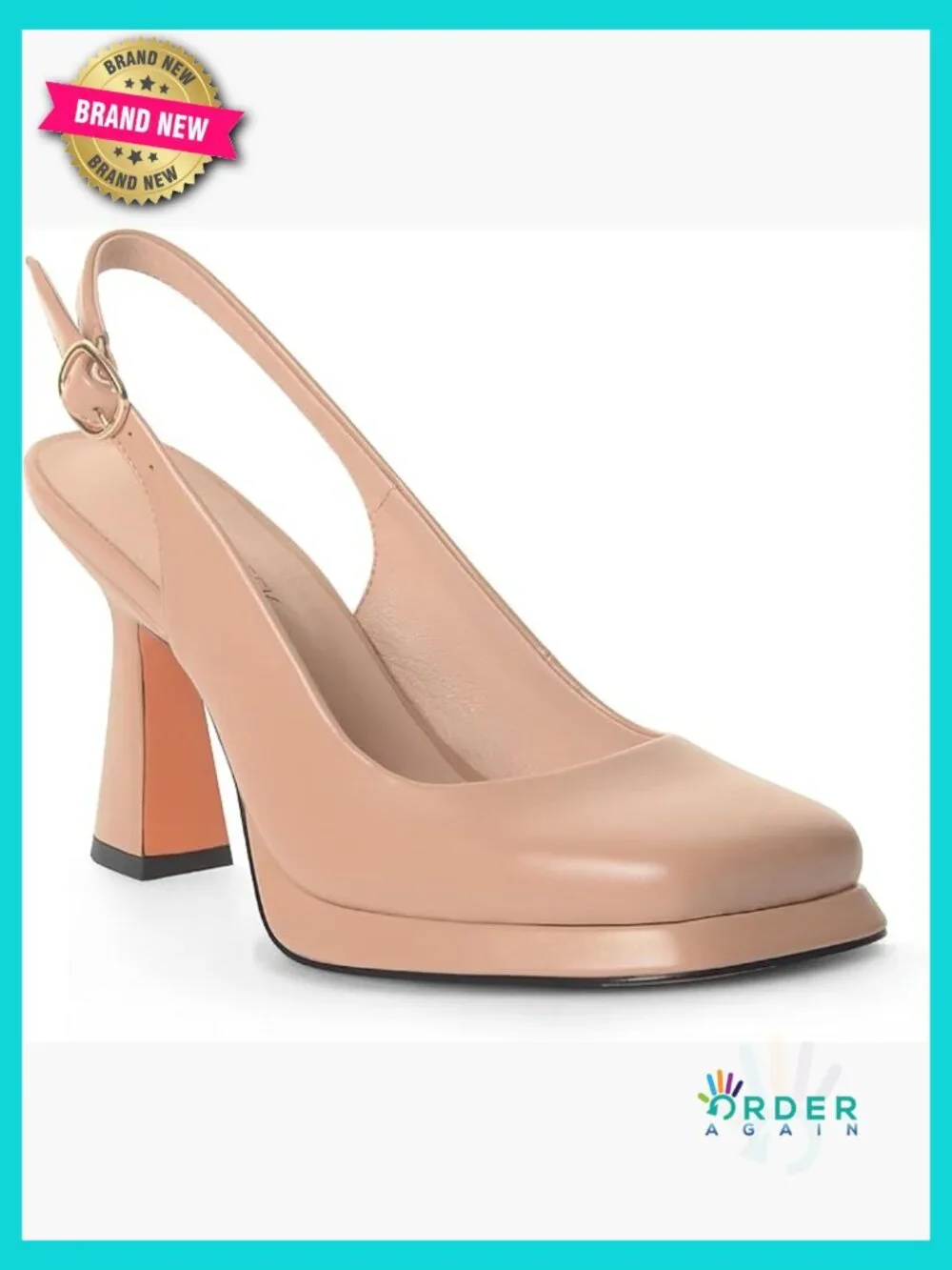 Shoes | Platform Slingback High Heels Square Toe Chunky Heel Pumps ...